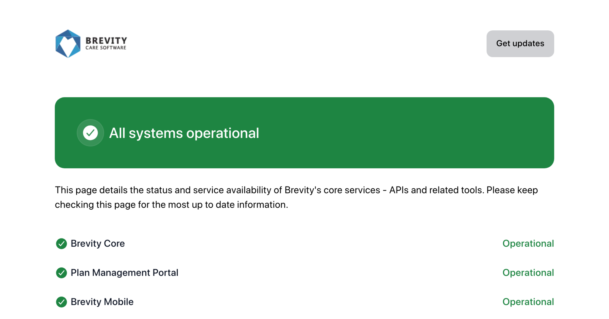 Brevity Care Software - Status